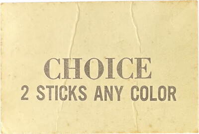 Dynamite Shack Game "Choice 2 Sticks Any Color" Card single card ...