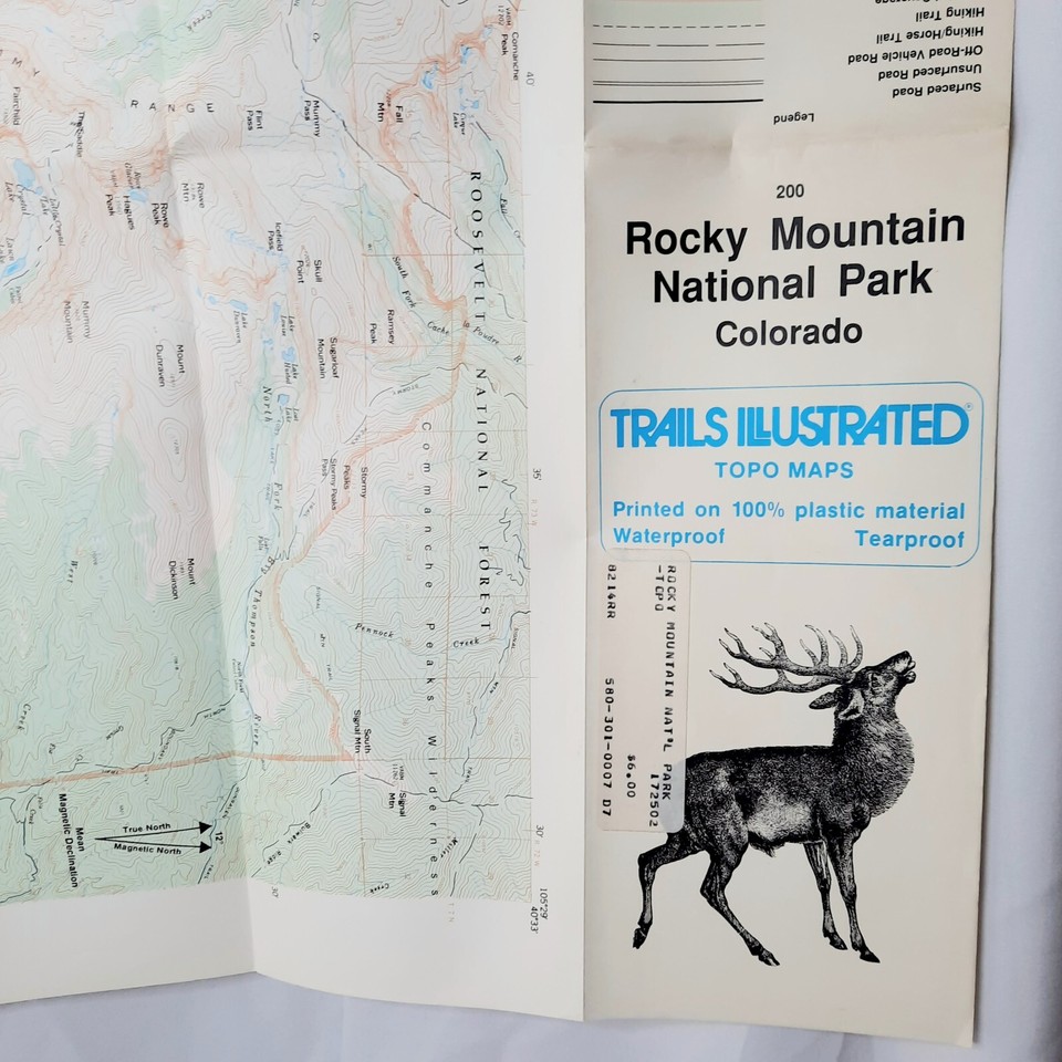 Trails Illustrated Topo Map ROCKY MOUNTAIN National Park Water Tear ...