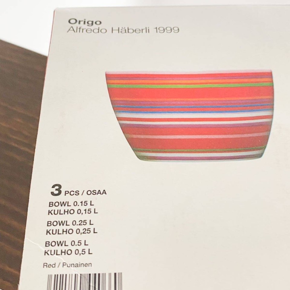 Iittala Origo Bowl Red 150ml 250ml 500ml Set of 3 with Box | eBay