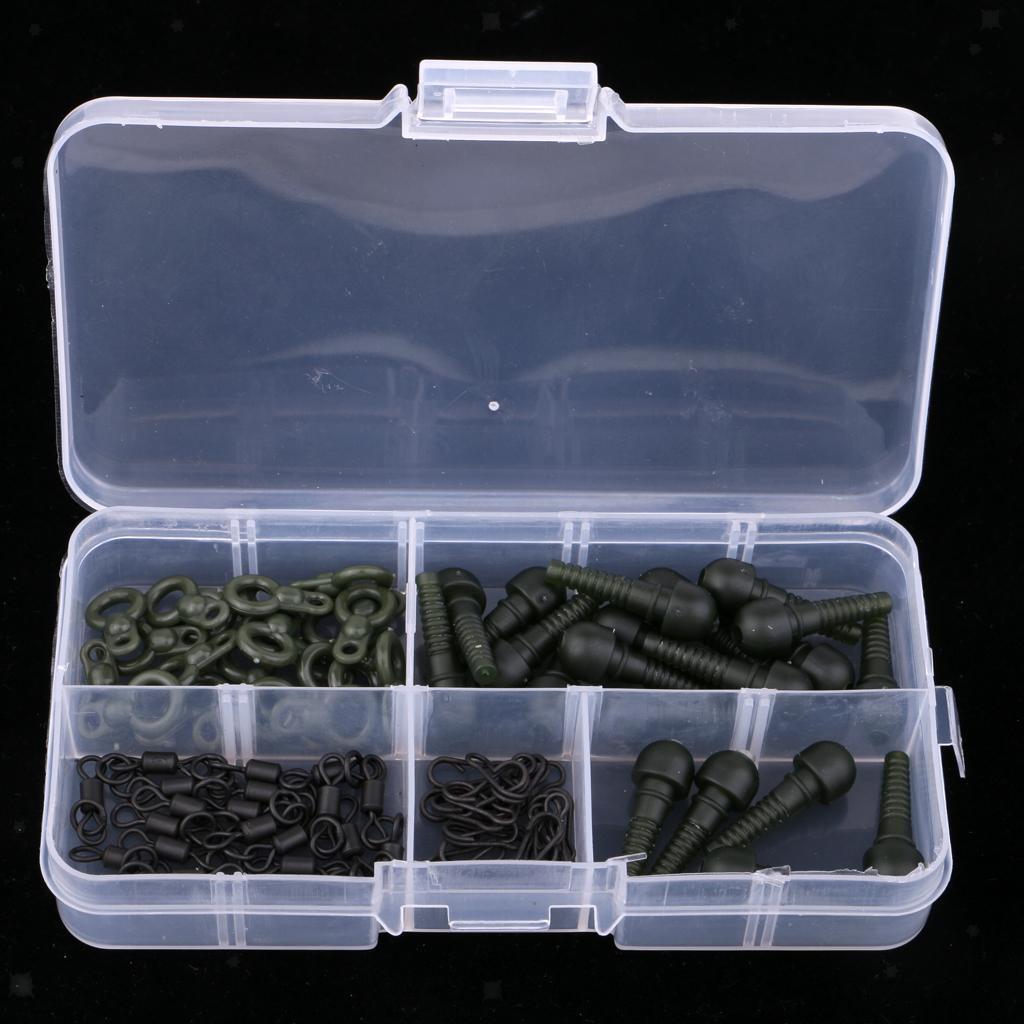 80pcs/set Quick Change Clips Carp Fishing Run Rings Rig | eBay