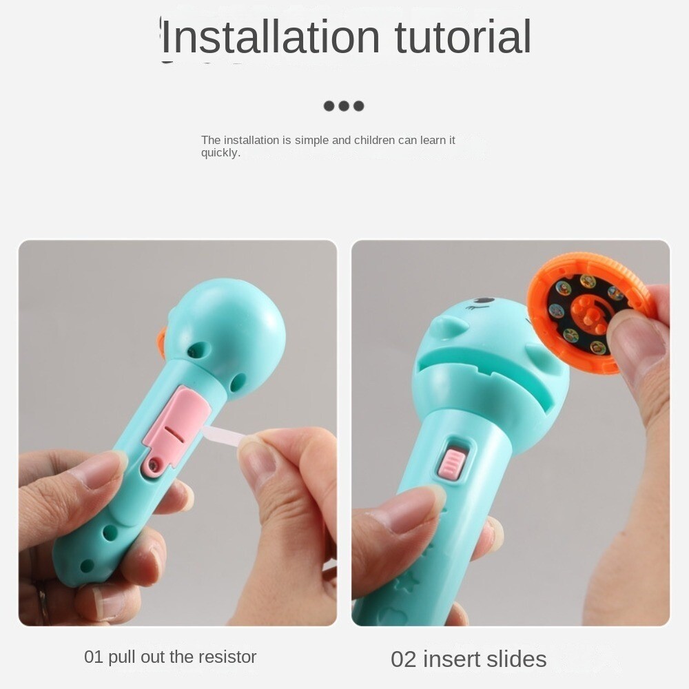 Cartoon Projector Light Fun Toy Slide Projector Torch Kids | eBay