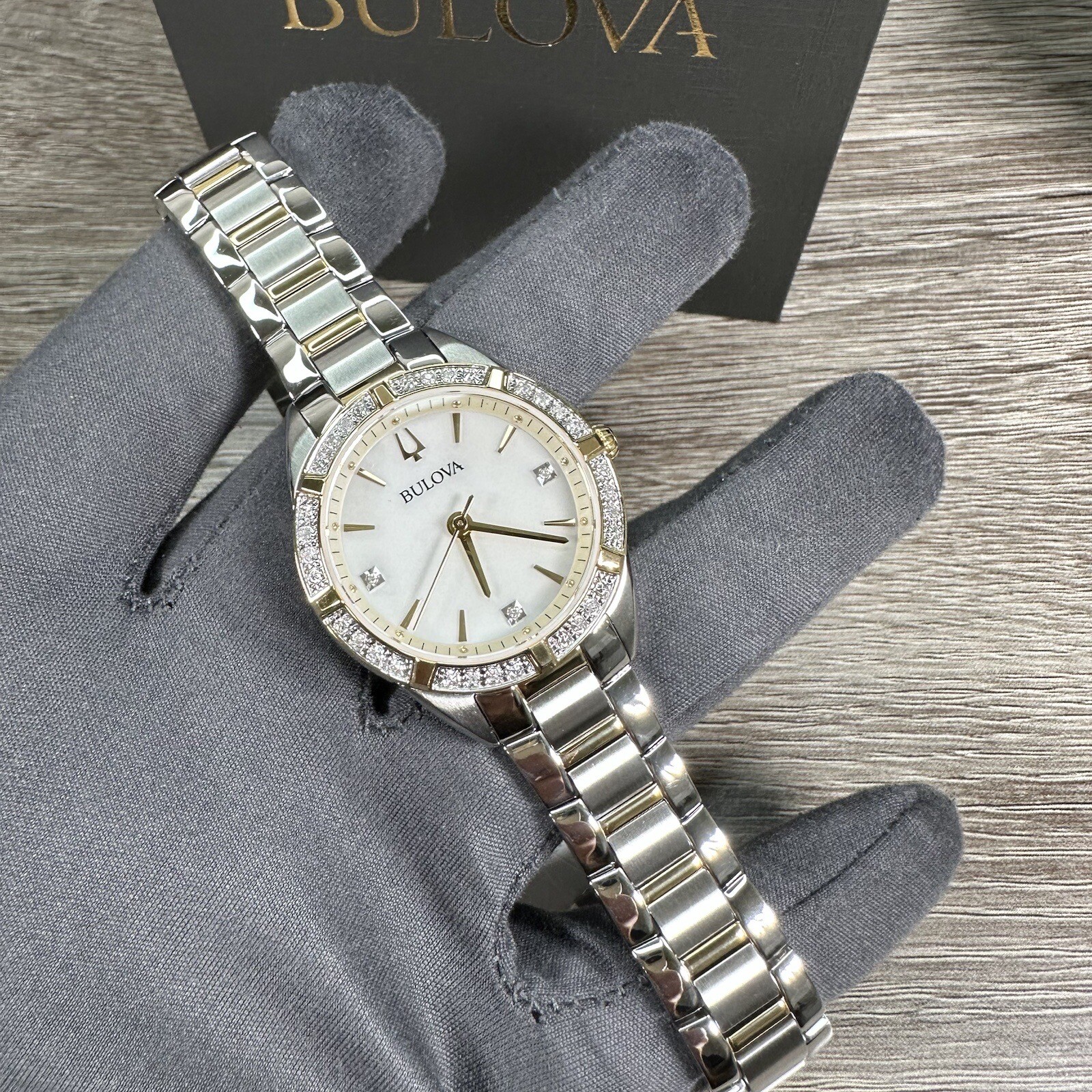 Bulova Sutton 98R263 Two-Tone Stainless Steel Diamond Women's Watch for ...