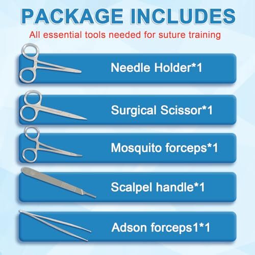 Suture Practice Kit for Medical Students, Large Silicone Pad 14 Pre-Cut ...