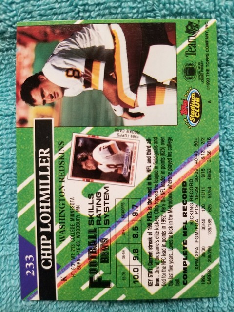 1993 Topps Stadium Club - #233 Chip Lohmiller for sale online | eBay