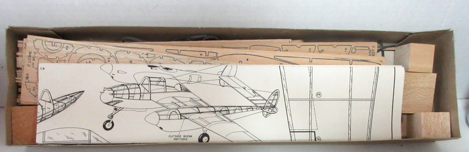 Rare Comet "Lockheed Lightning P-38" Flying Scale Model Plane Kit P5 34 ...