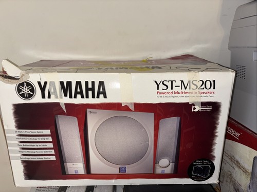 Yamaha YST-MS201 Multimedia Powered Speakers 3.5mm 45Hz Bass Wood ...