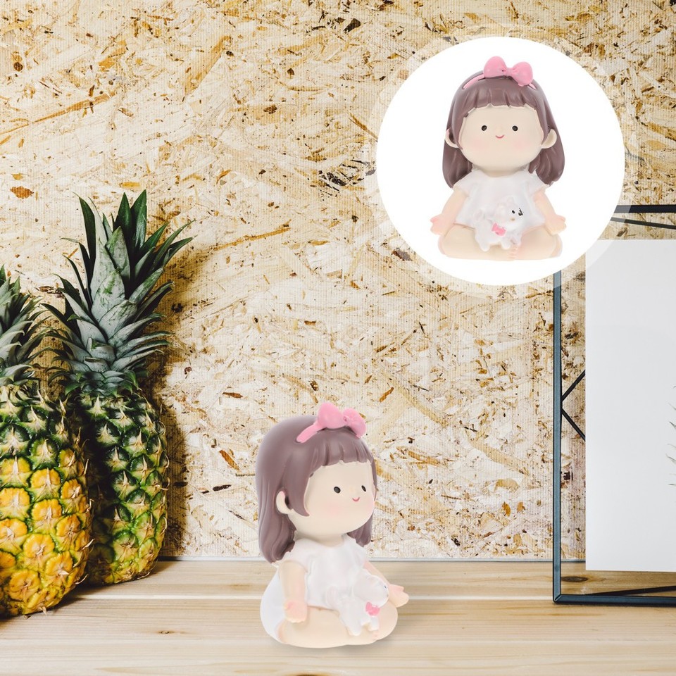 Cartoon Little Girl Doll Figurine Mini Adorable Desk Decoration Desktop ...