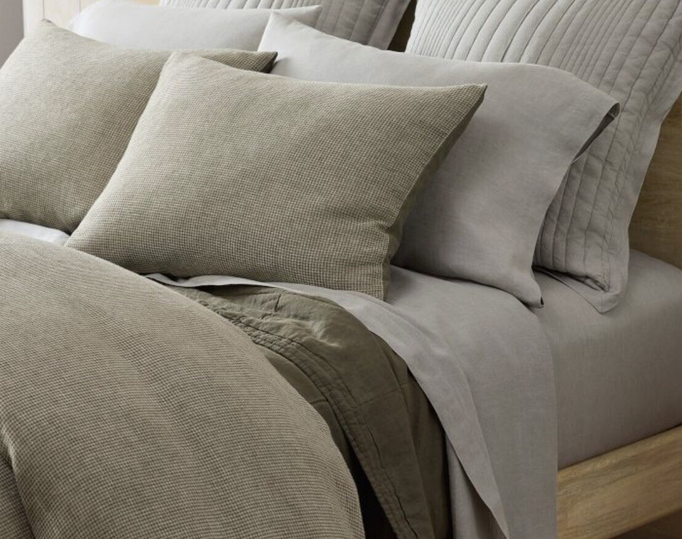 West Elm (Pottery Barn) Linen Duvet Cover FULL/QUEEN AMAZING DARK OLIVE ...