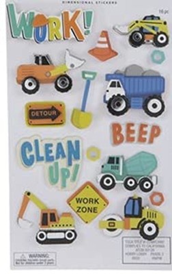 Construction Stickers Set 3D - 16 Stickers | eBay