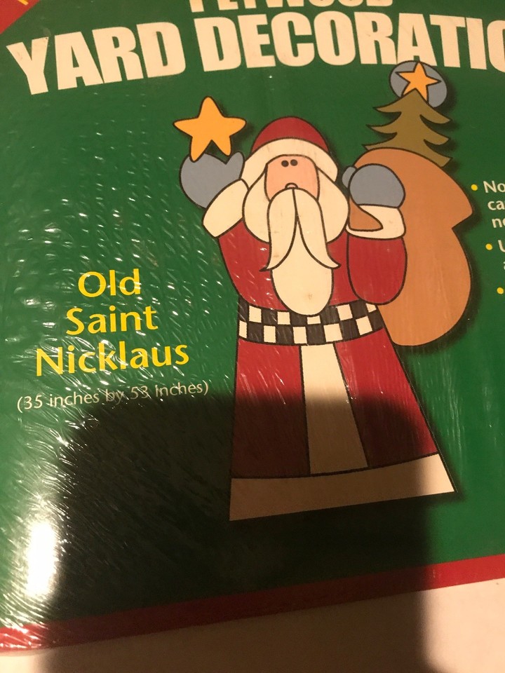 Yard Art Plywood Yard Decoration Jigsaw Pattern Old Saint Nicklaus NIP ...