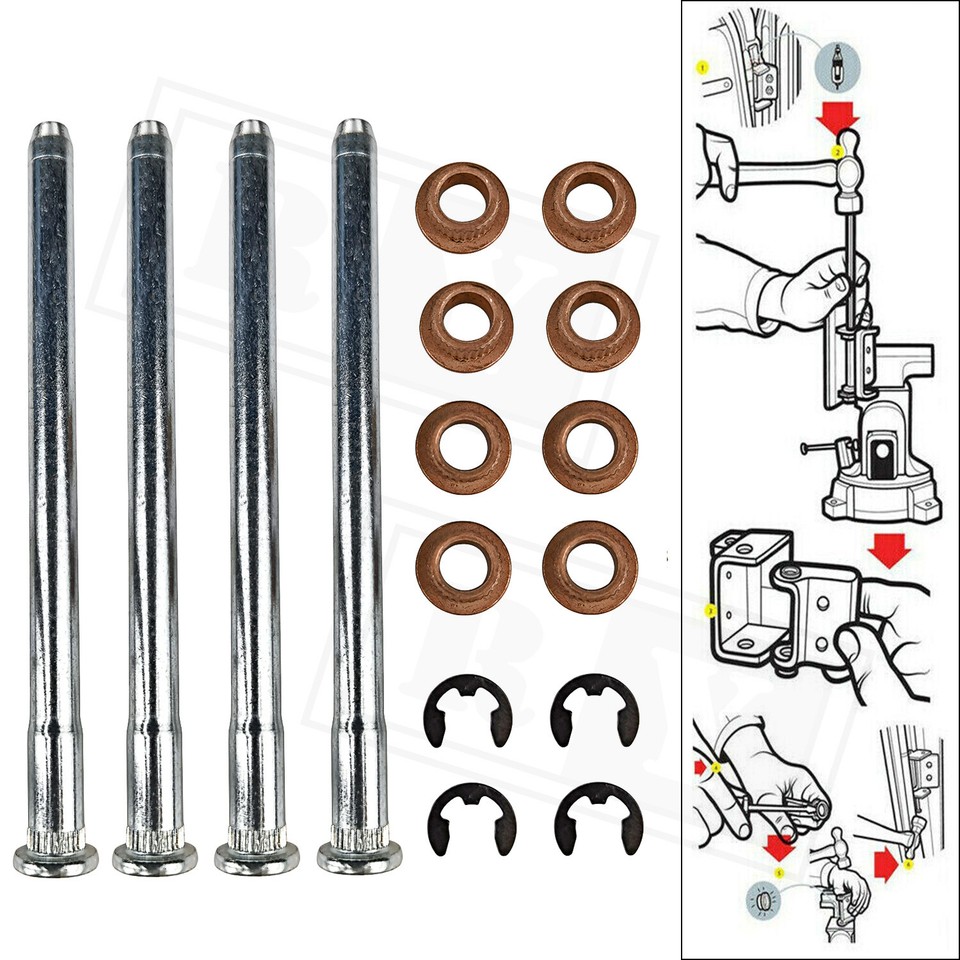 4 Sets Front Door Hinge Pins & Bushing Kit for 88-98 Chevy C/K Gm ...