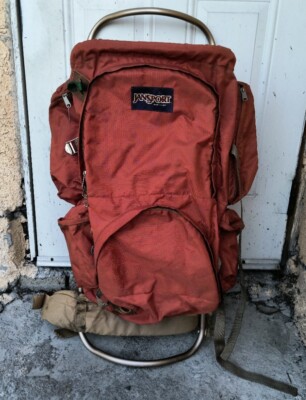 JANSPORT External Frame Pack Cushion Tip Wings BURNT ORANGE HIKING ...