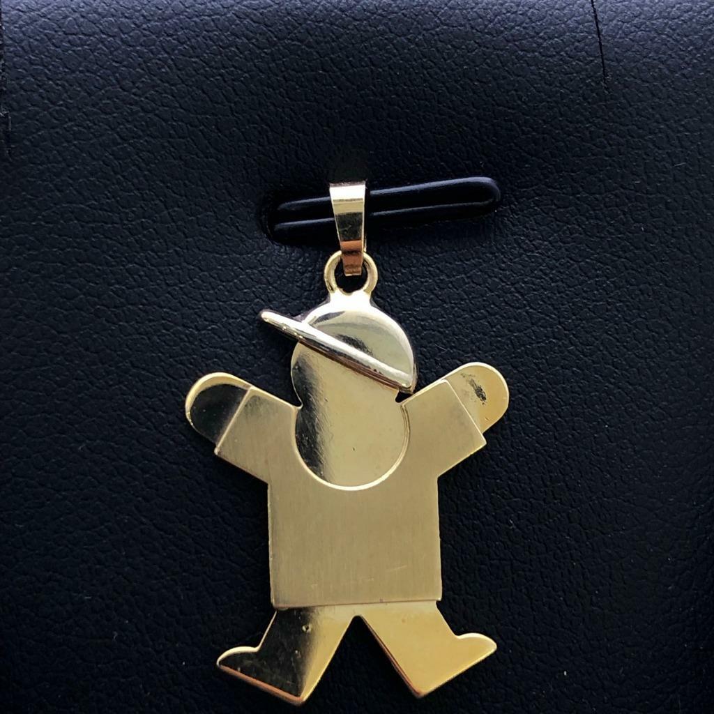 14k Yellow Gold Solid Hand Made Boy Charm Design Pend… - Gem