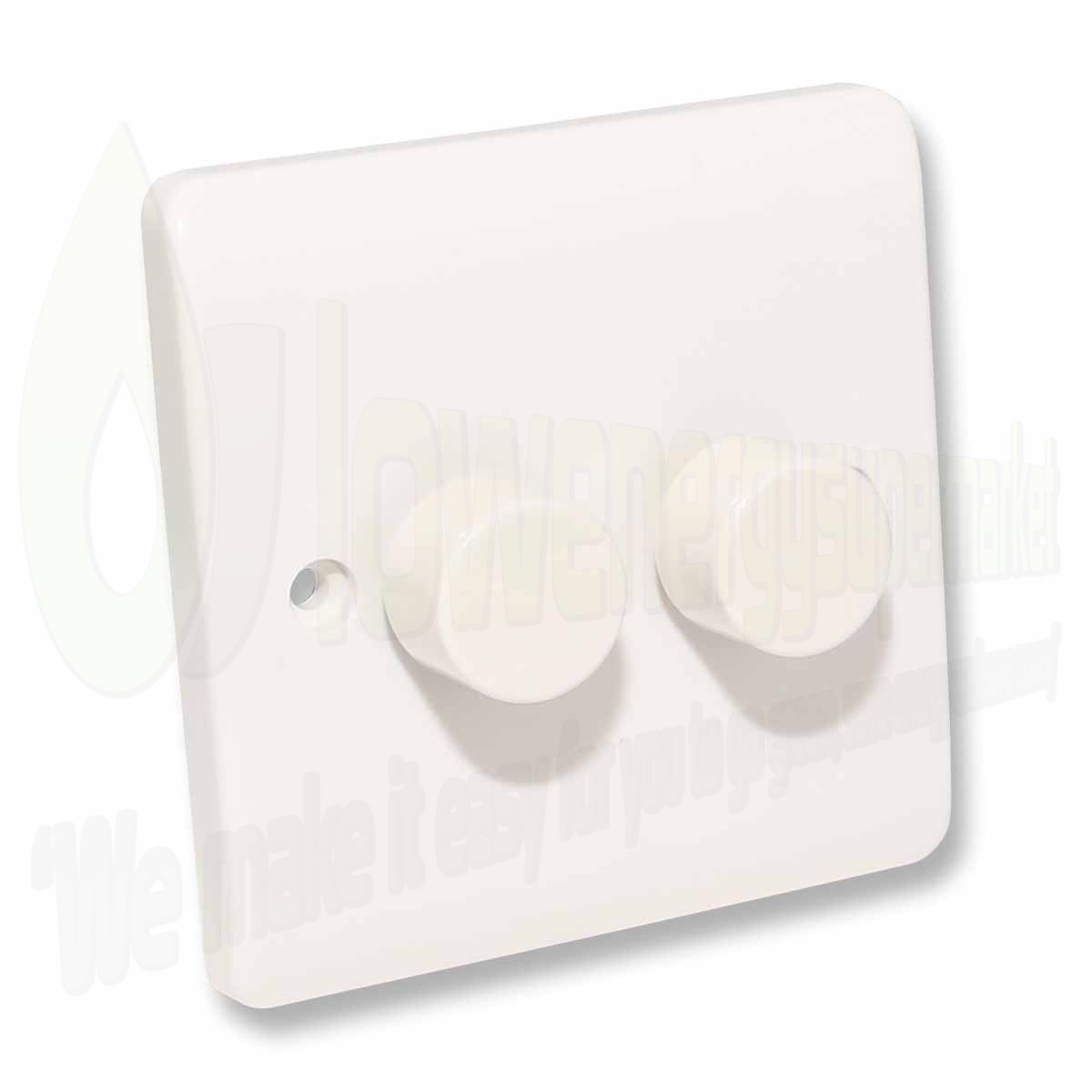 LED Dimmer Switch Single Double Light Switch Dimmable White Chrome 3W ...