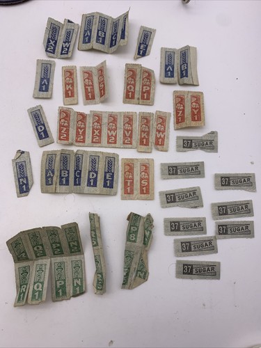 USA Food Ration Coupons from World War II ? WW2 Paper Ephemera Rations ...