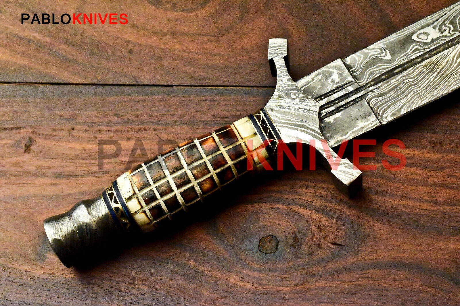 Custom Hand Forged Damascus Steel Hunting Medieval Sharp Dagger Bone ...
