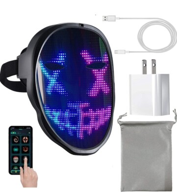 LED Programmable Changing Full Face Mask Bluetooth App Control ...