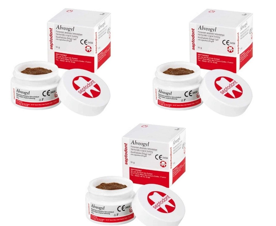 3 x Dental ALVEOGYL Rapid Relief Paste for Dry Socket Treatment 10gm ...