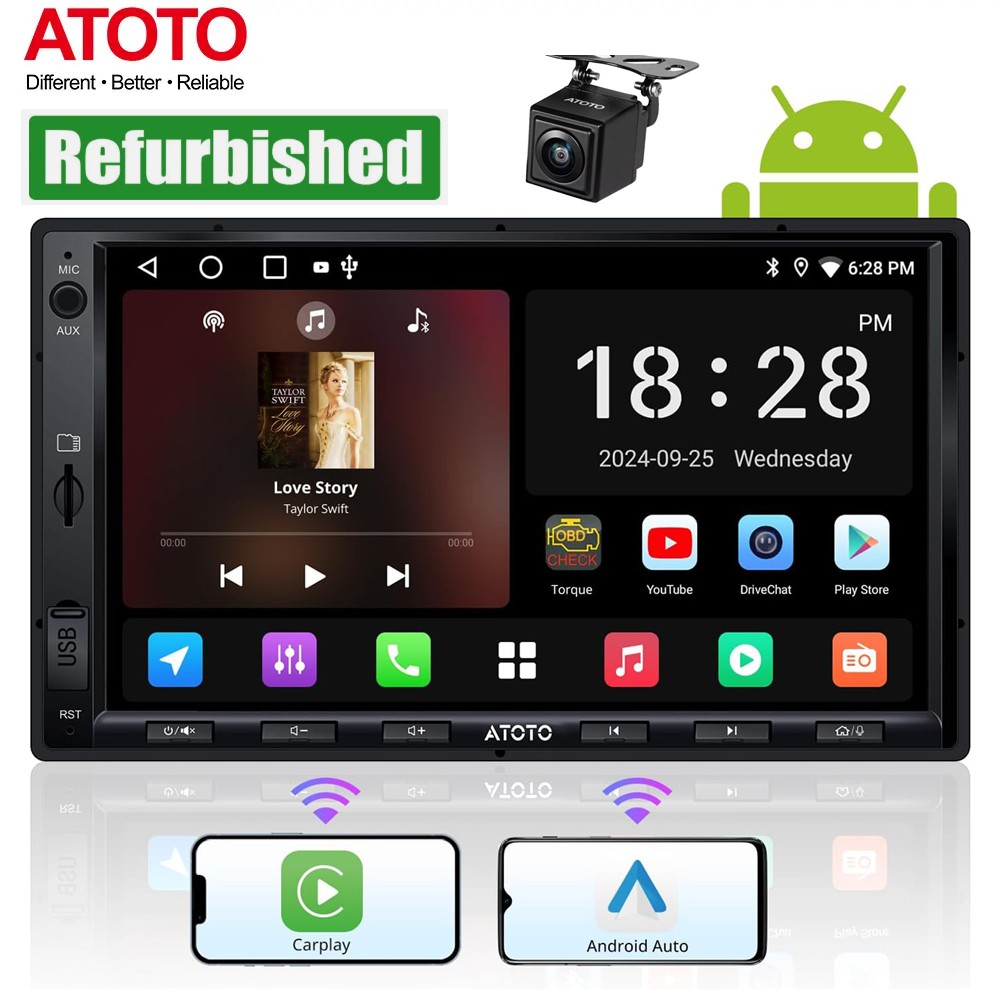 ATOTO 7IN Android 2DIN Car Stereo Bluetooth GPS Radio Wireless Android ...