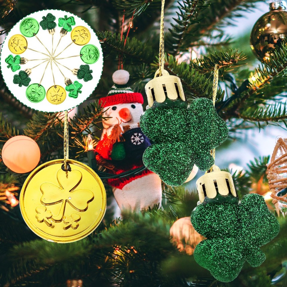 30 Pcs St Patricks Shamrock Hanging Decor Shamrocks Themed Ornament ...