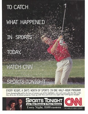 1993 CNN Sports Tonight Sports TV Show Hickman & Charles Vintage Photo ...