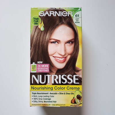 Garnier Nutrisse Nourishing Color Creme Hair Color 61 Light Ash Brown ...