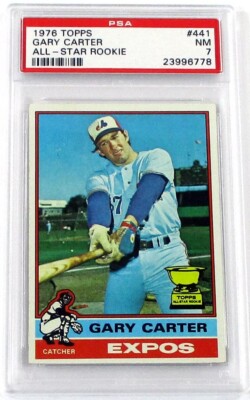 Gary Carter 1976 Topps Baseball #441 All-Star Rookie HOF Expos PSA 7 NM ...