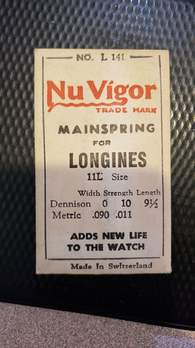 NEW Vintage Nu Vigor for Longines Mainspring Watch No.- L 141 / 11L ...