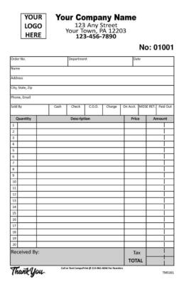 Custom 2 Part Forms /Invoice/Sales Receipt/Estimate/Quote TMG161 | eBay