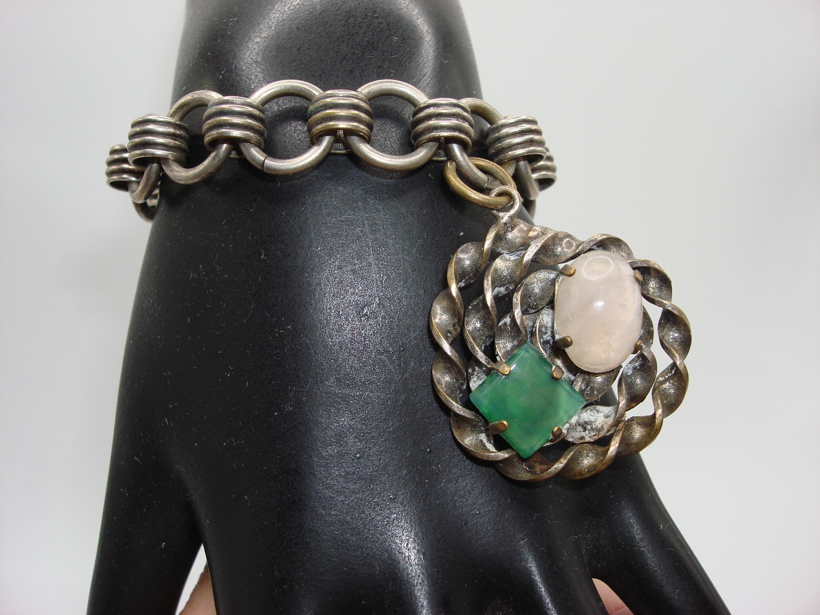 VINTAGE 1960-70'S ERA LAPIS, QUARTZ & CHRYSO BRACELET… - Gem