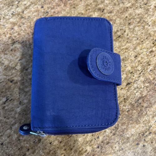 Kipling Navy Nylon Snap Zip Around Wallet Used | eBay