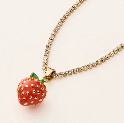 NEW! Kate Spade x Target Strawberry Charm Tennis Necklace Gold Tone ...
