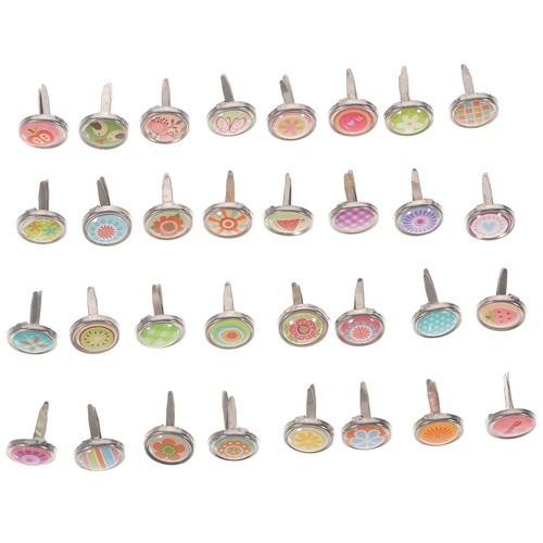 100 Pcs Decorative Paper Fasteners Snap for Fabric Brads Split Pins ...