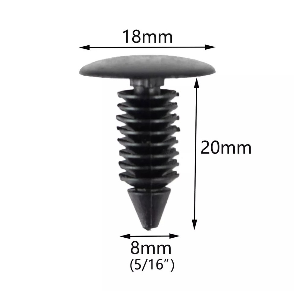 100PCS 8mm Hole Car Plastic Clips Body Retainer Hood Fender Fastener ...
