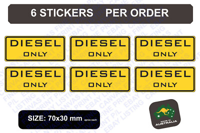 6x per order - Diesel Only Petrol Fuel Stickers Sign, VINYL Die Cut ...