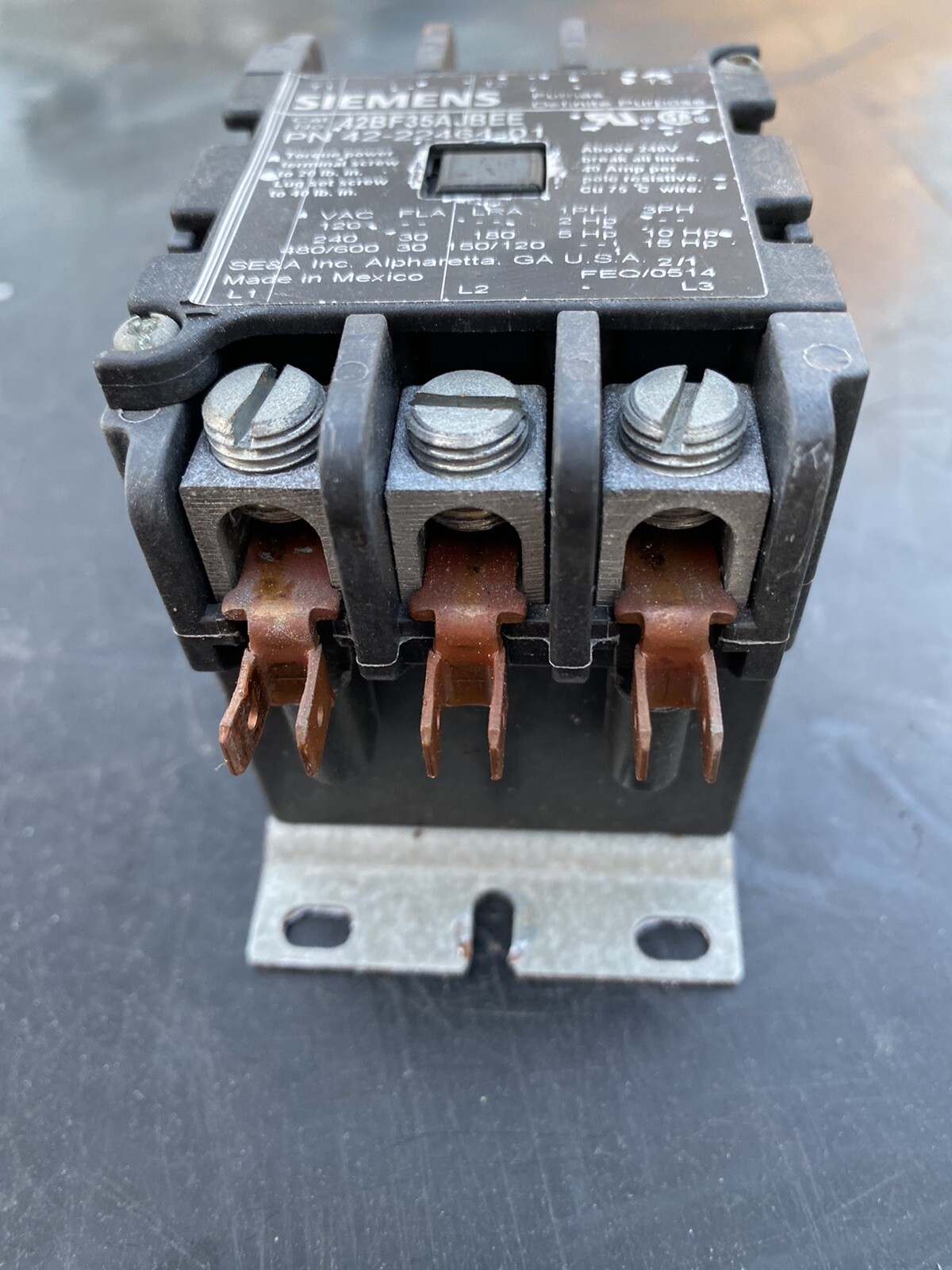 Siemens 42BF35AJBEE Definite Purpose Contactor 42-22464-01 50/60Hz for ...