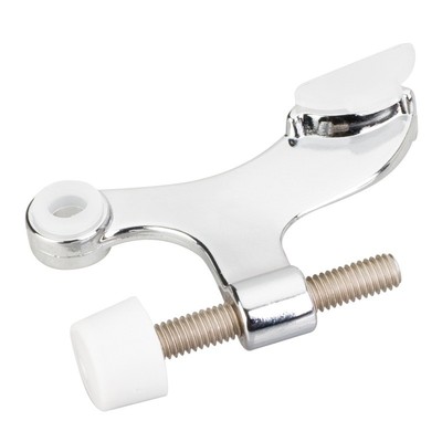 PolishedChrome Hinge Pin Door Stop Self Adjusting Doorstop Rubber ...