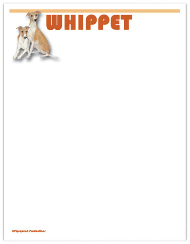 Whippet Printable Stationery, Writing Paper, 8.5" x 11" 25 Sheets and ...
