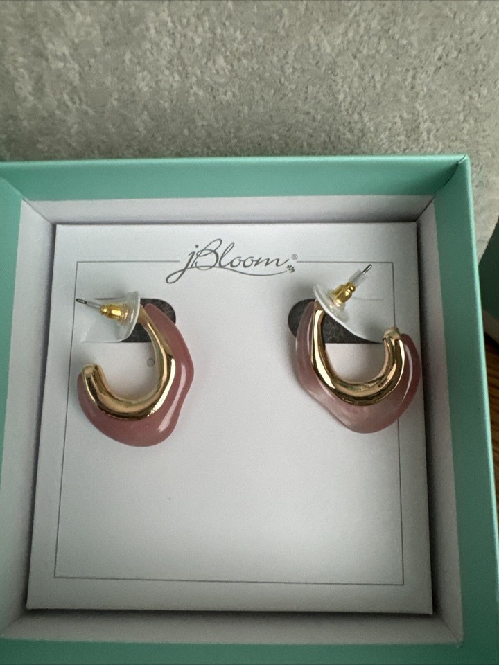 JBloom Design Trendy Fashion Jewelry Gold Mauve Acrylic Drop Dangle ...