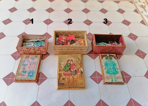 Puppet Toy Boxes with Paper Dolls Dollhouse Miniature Scale 1:12 ...