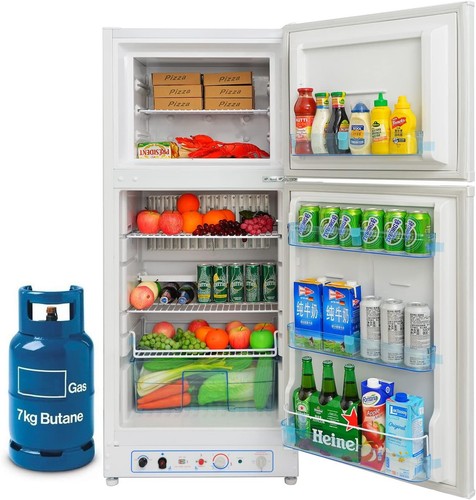 SMAD 2-Way LP Gas Fridge Freezer Propane Refrigerator Off-grid White 6. ...