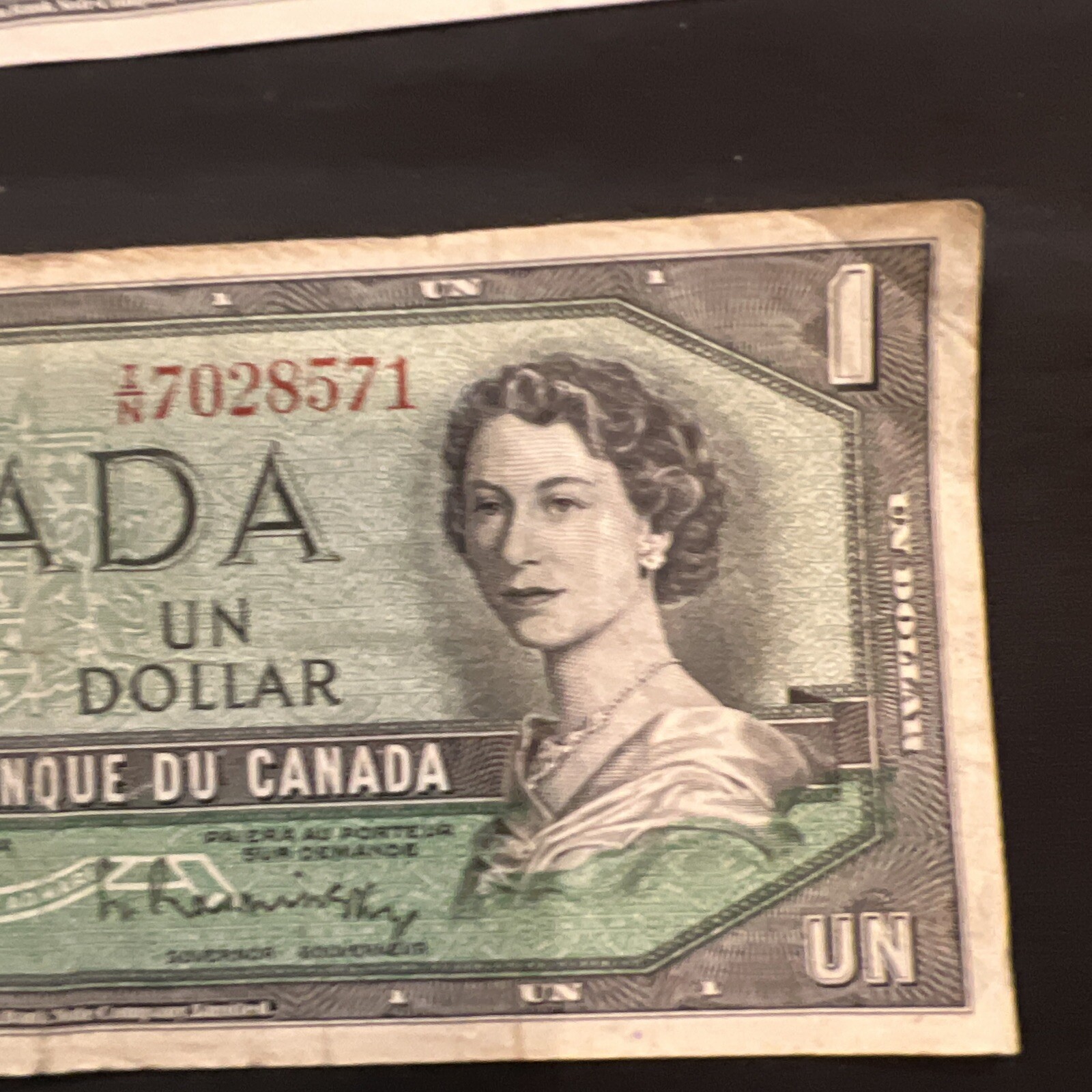🤩Lot Of 2-Canada 1954 $1 Canadian Dollar Note Paper Money Currency See ...