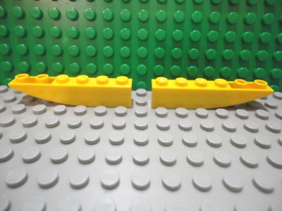 Lego 2 Yellow 6x1 Inverted Curved Smooth Slopes brick block NEW | eBay