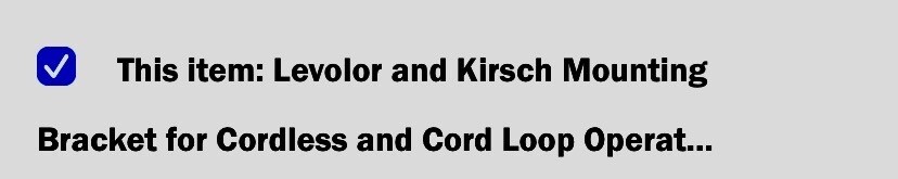 1 PAIR KIRSCH OR LEVOLOR MOUNTING BRACKET FOR CORDLESS & CORD LOOP CELL ...