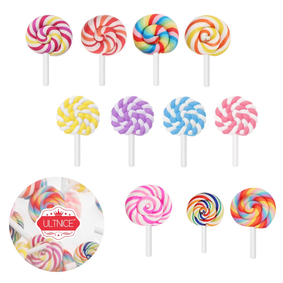 DIY Material Stationery Box Candy Clay Polymer Charms Lollipop ...