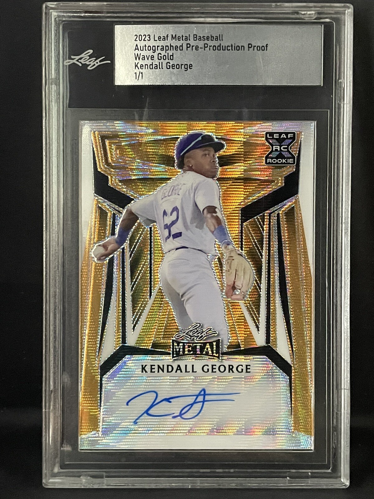 Kendall George 2023 Leaf Metal Baseball 1/1 Wave Gold Auto Pre ...