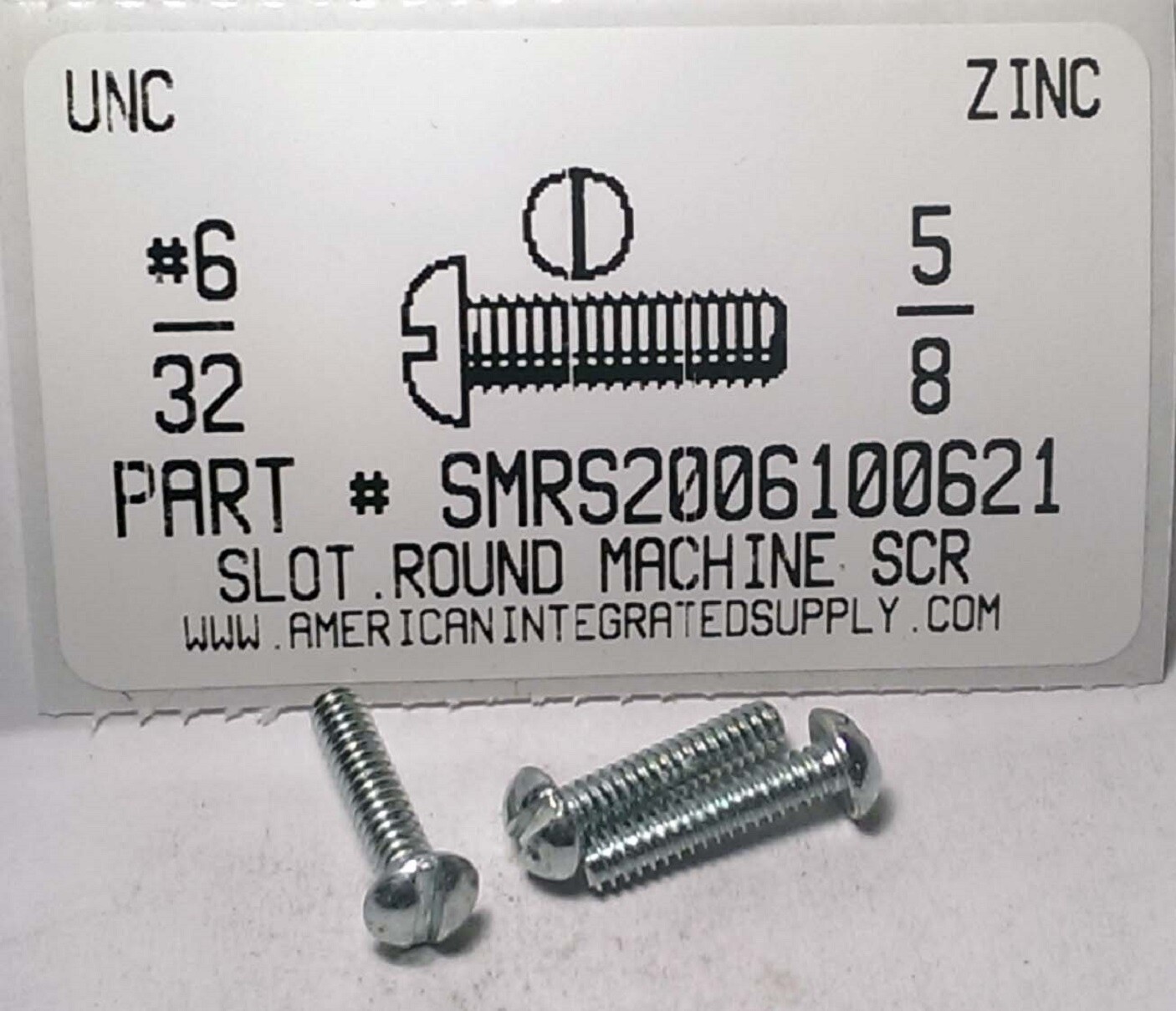 #6-32x5/8 Round Head Slotted Machine Screws Steel Zinc Plated (100) | eBay