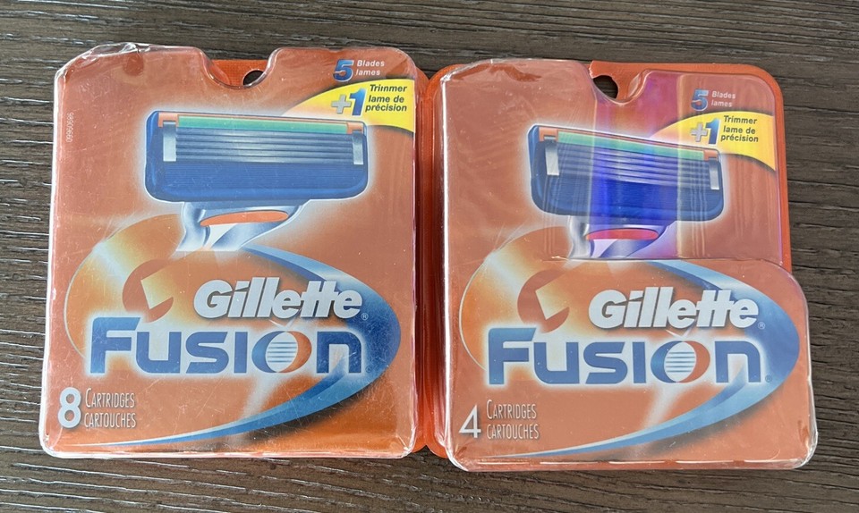 12 Gillette Fusion Razor Blades Manual Refill Cartridges - New Sealed ...