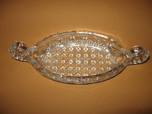 CLEAR GLASS EAPG DAISY & BUTTON PATTERN 2-HANDLE RELISH SERVING DISH | eBay