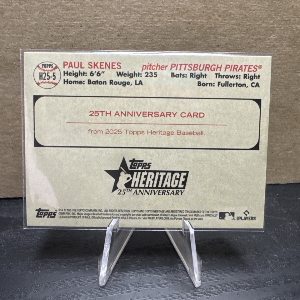 2025 Topps Heritage Paul Skenes 25th Anniversary Holographic #H25-5 ...